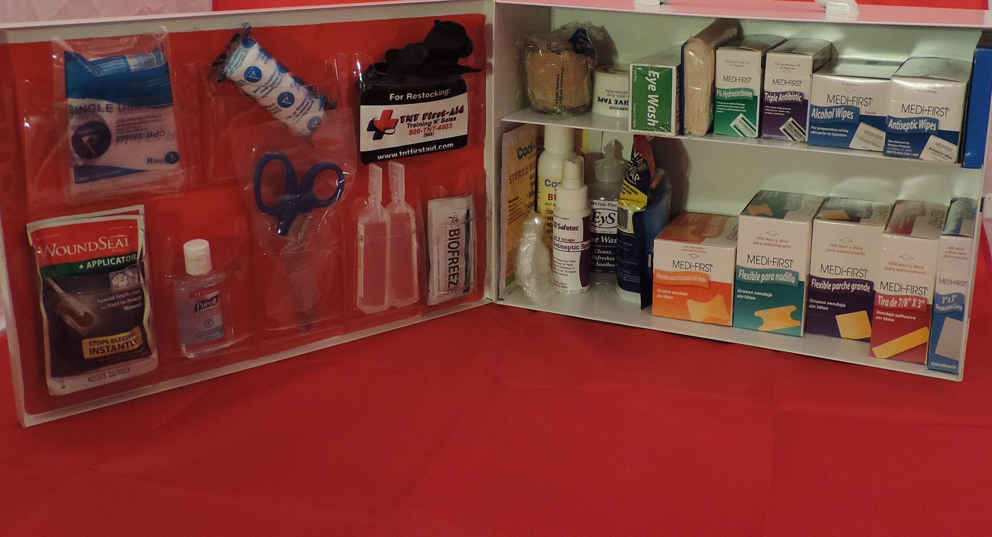 2 Shelf Metal First-Aid Cabinet - TNT First Aid